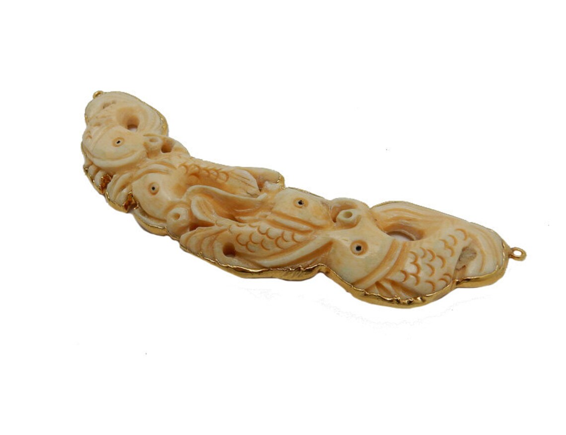 Koi Fish Connector JUMBO Koi Fish Bone Double Bail Pendant - Etsy