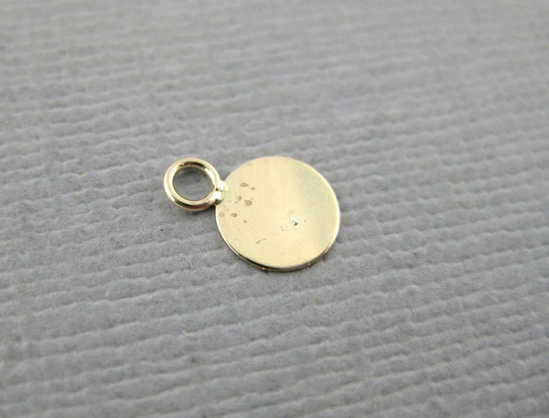 Gold Filled Charm-- Tiny 5mm Gold Filled Flat Round Charm-- 2 CHARMS ...