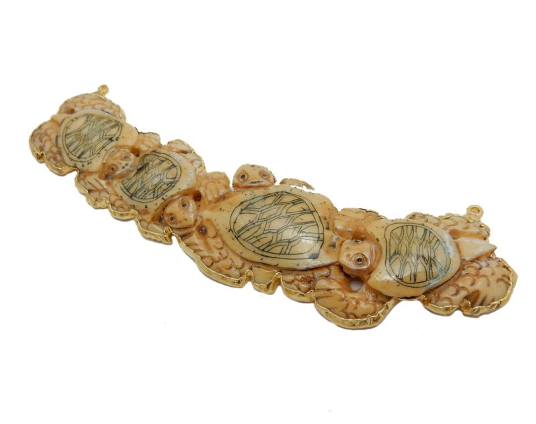 Turtle Connector JUMBO White Bone Turtle Double Bail Pendant - Etsy