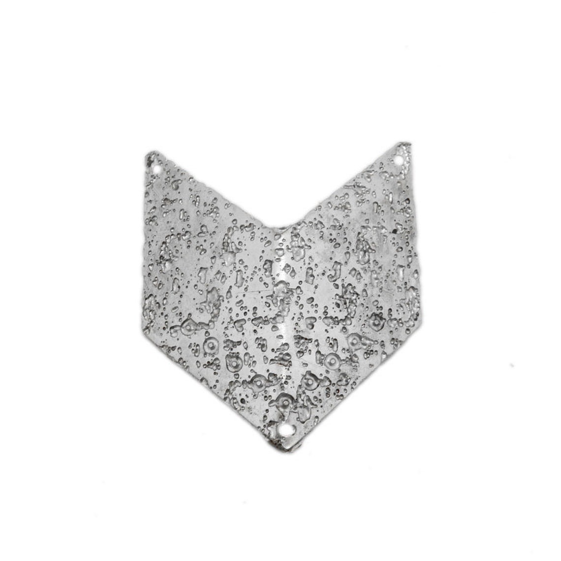 Chevron Connector - Silver Toned Brass Hammered Chevron Triple Bail ...