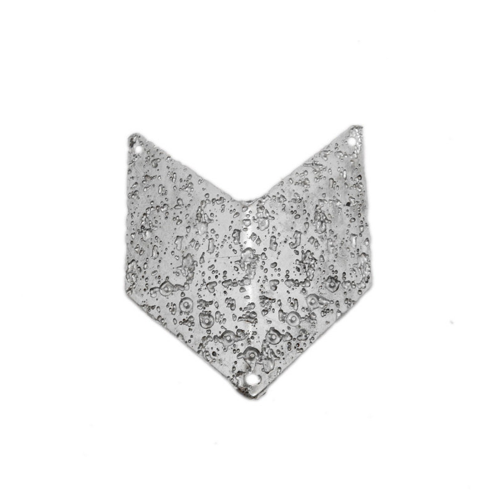 Chevron Connector - Silver Toned Brass Hammered Chevron Triple Bail ...
