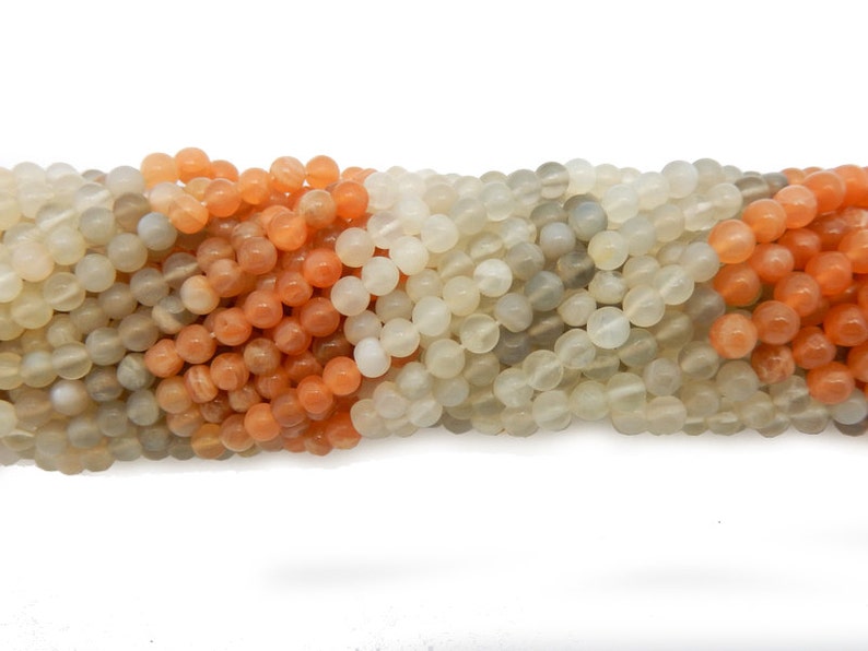 Multi Moonstone Beads-- Moonstone 4mm Round Beads -- 1 Full Strand ...