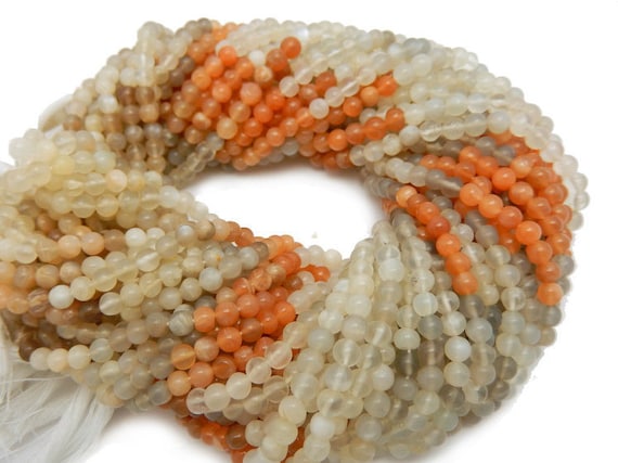 5 Multi Moonstone Beads Moonstone 4mm Round Beads Bulk of | Etsy