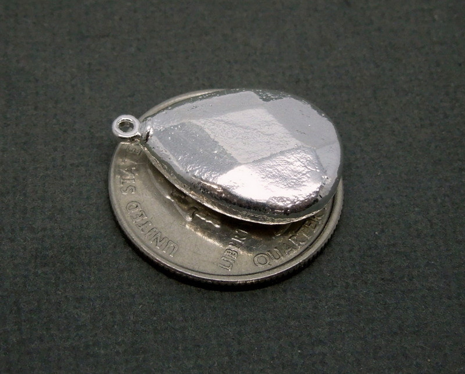 Silver Charm Pendant Silver Electroplated Crystal Faceted | Etsy