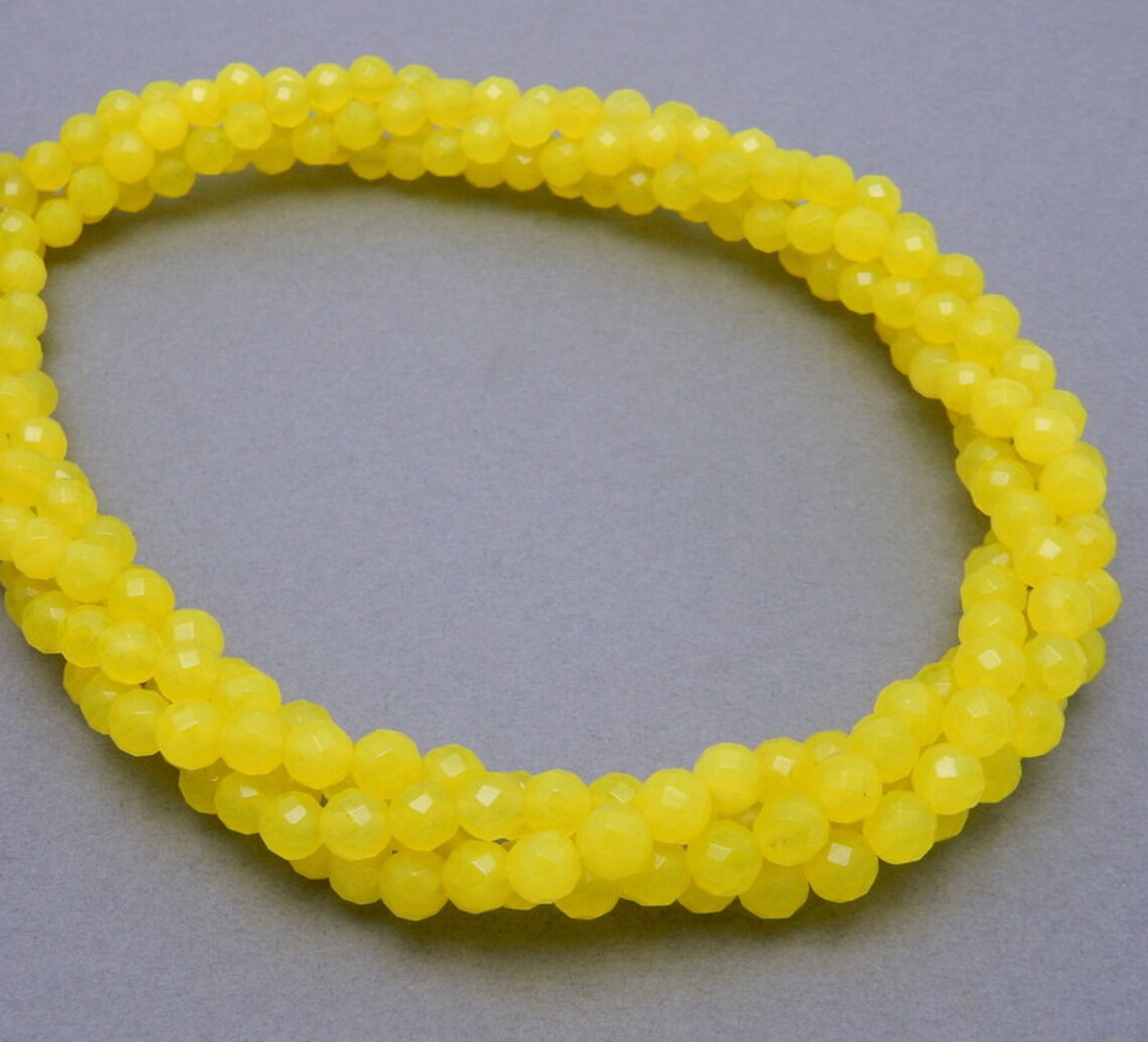 Bright Yellow Jade Beads Dyed Jade 7mm Rondelle Beads - Etsy