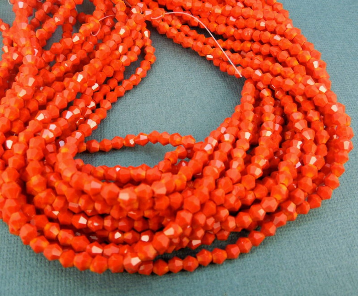 Chinese Crystal Beads 5mm Orange Faceted Bicone Chinese - Etsy