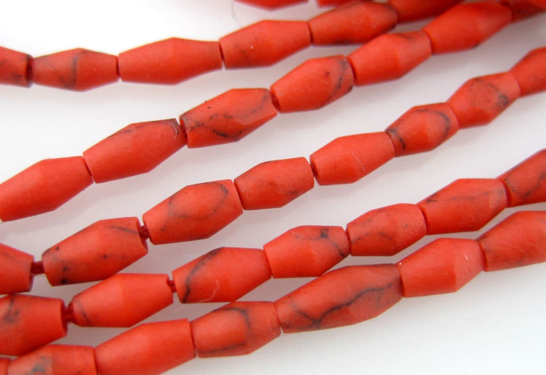 Red Afghan Beads Red Howlite 6mm X 3mm Rice Beads 1 Full - Etsy