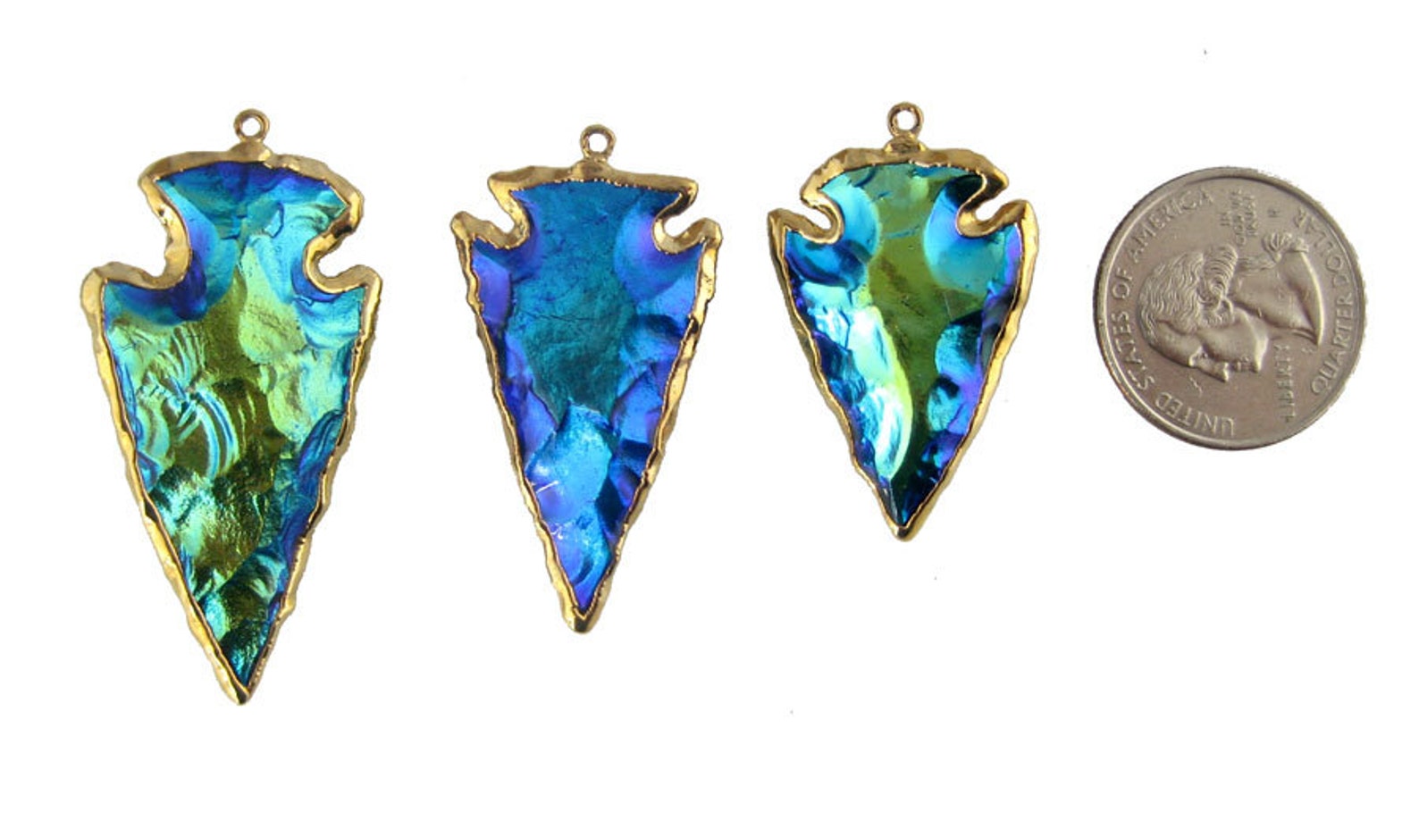 Arrowhead Pendant Mystic Blue Titanium Arrowhead With 24k - Etsy