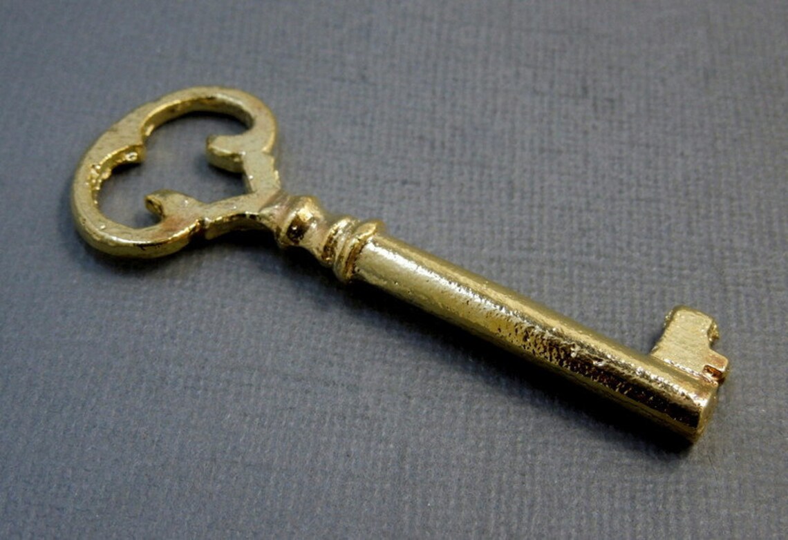 Antique Key Pendant With 24k Gold Electroplated -- Key Pendant-- (S35B7 ...