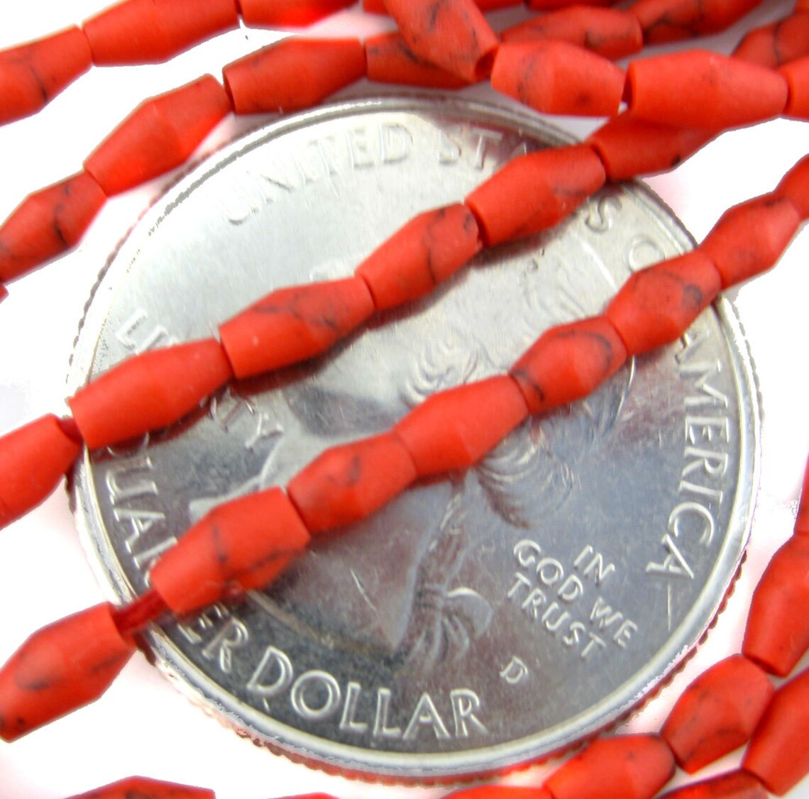 Red Afghan Beads Red Howlite 6mm X 3mm Rice Beads 1 Full - Etsy