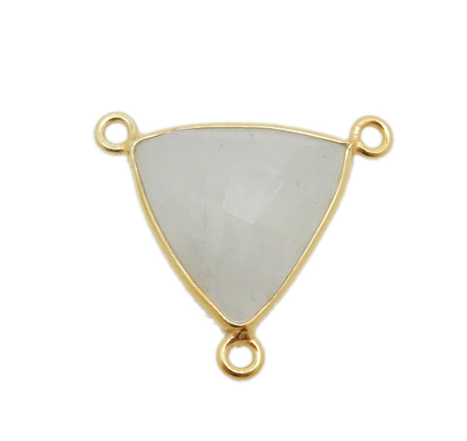 Moonstone Triangle Trillion Bezel Triple Bail Connector - 15mm X 17mm ...