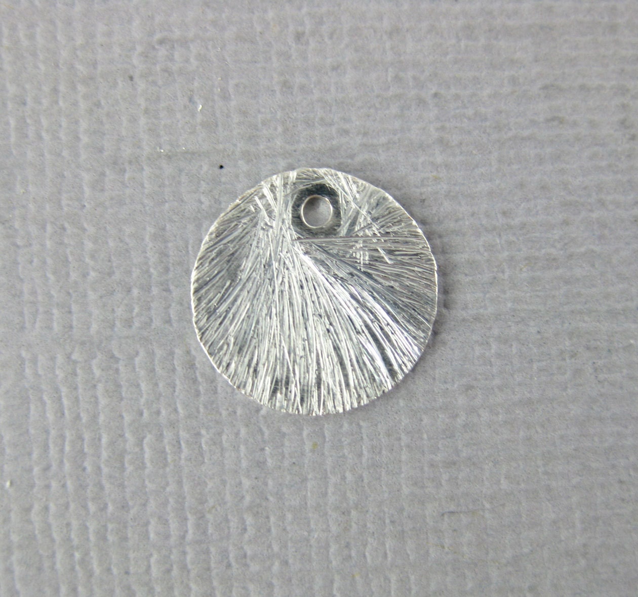Silver Disk Charm 10mm Brushed Sterling Silver Stamping Tag | Etsy