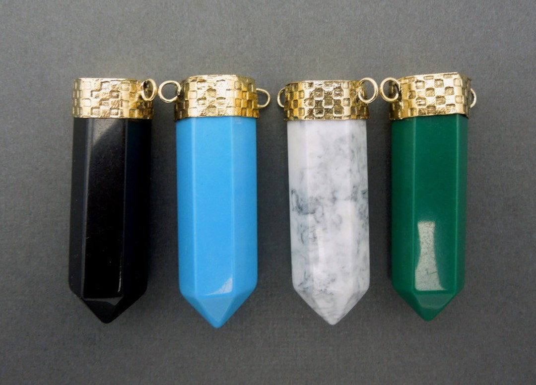 Black Colored Point Pendant Connector With Brass Cap and Bails ...