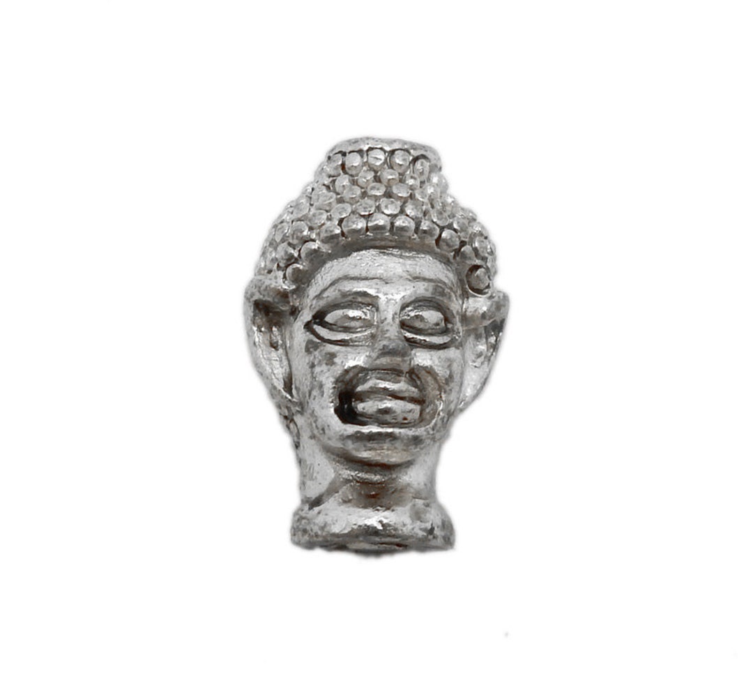 Silver Toned Buddah Head Bead - BULK LOT OF 5 (S1145-05) - Etsy