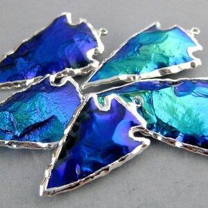 Arrowhead Pendant-- Mystic Blue Titanium Arrowhead With Silver ...