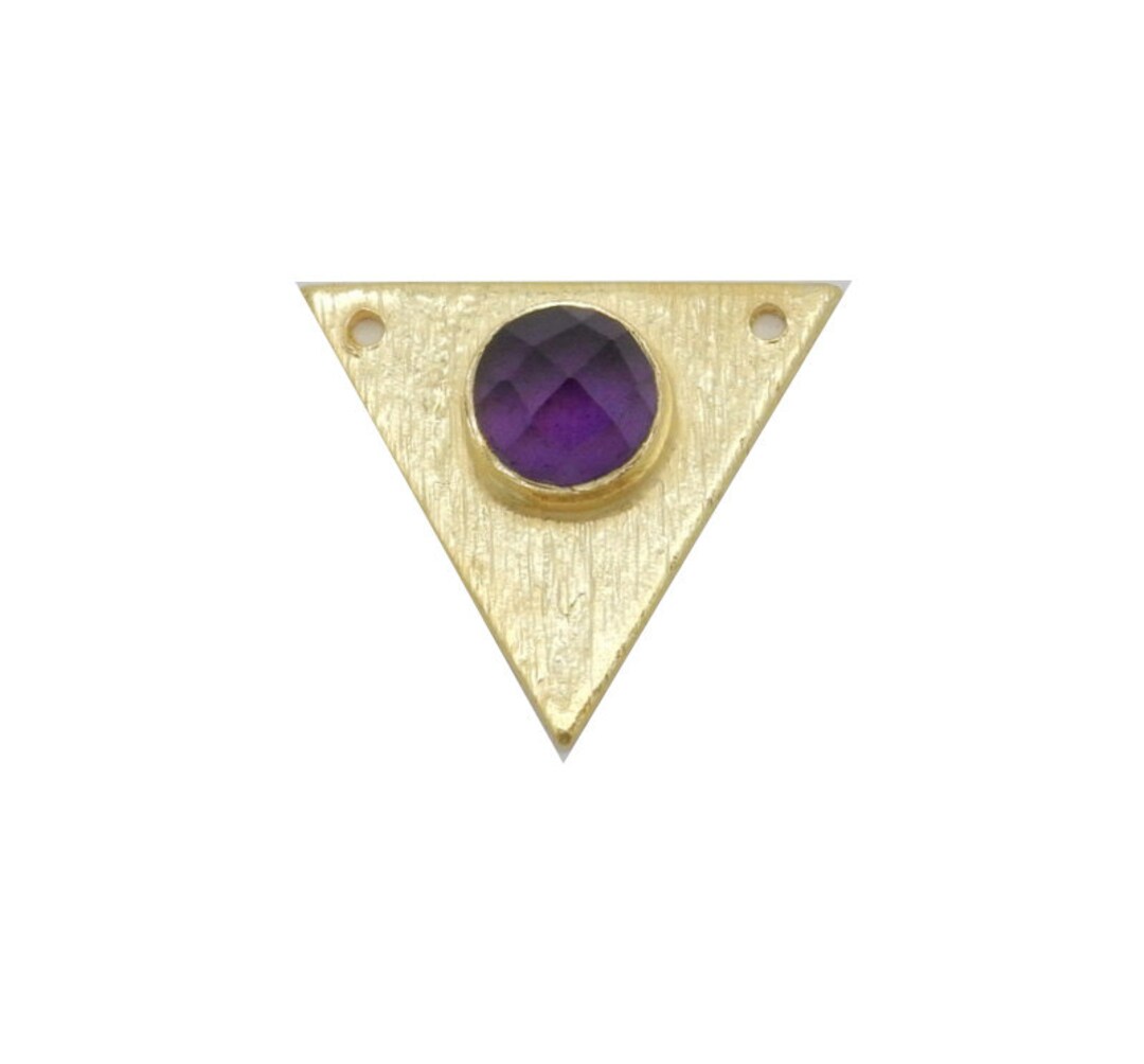 Amethyst Gemstone Triangle -- Gold Over Sterling Silver Triangle ...
