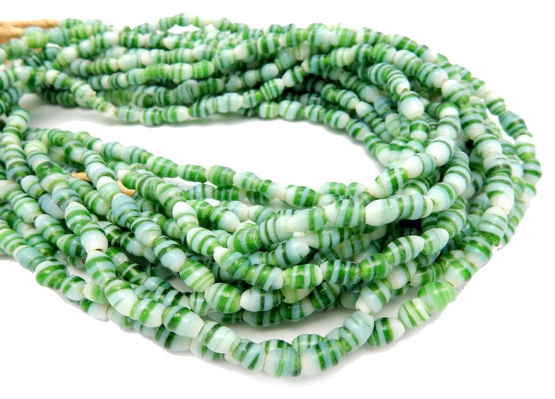 African Togo Green Glass Beads -- BY STRAND (S44B21-02) - Etsy