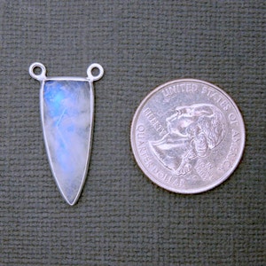 Rainbow Moonstone Dagger Shaped Double Bail Pendant Sterling Silver ...