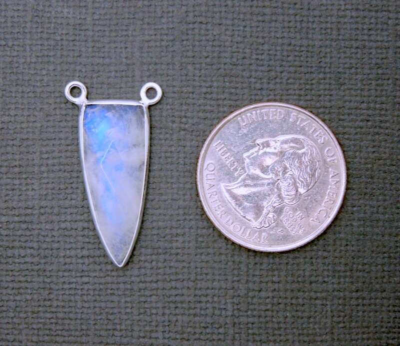 Rainbow Moonstone Dagger Shaped Double Bail Pendant Sterling | Etsy