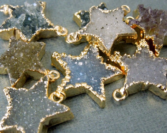 Druzy Druzzy Drusy Star Double Bail Charm Connector Pendant - Etsy