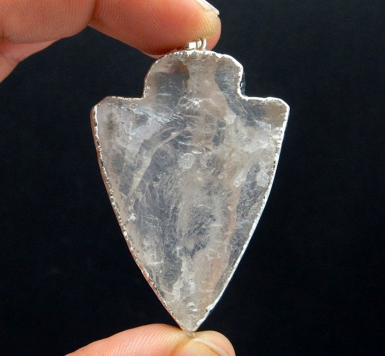 Rough Cut Large Natural Crystal Quartz Arrowhead Pendant - Etsy