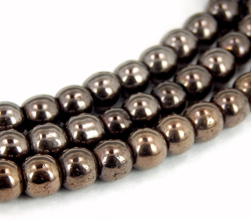 Shiny Brown Hematite Beaded Strand 4mm Beads 1 STRAND - Etsy