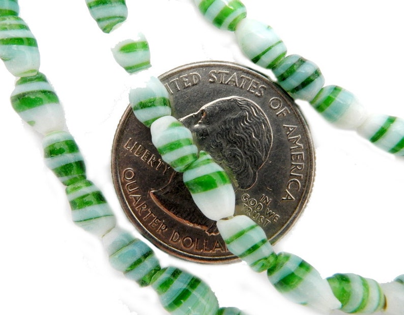 African Togo Green Glass Beads -- BY STRAND (S44B21-02) - Etsy