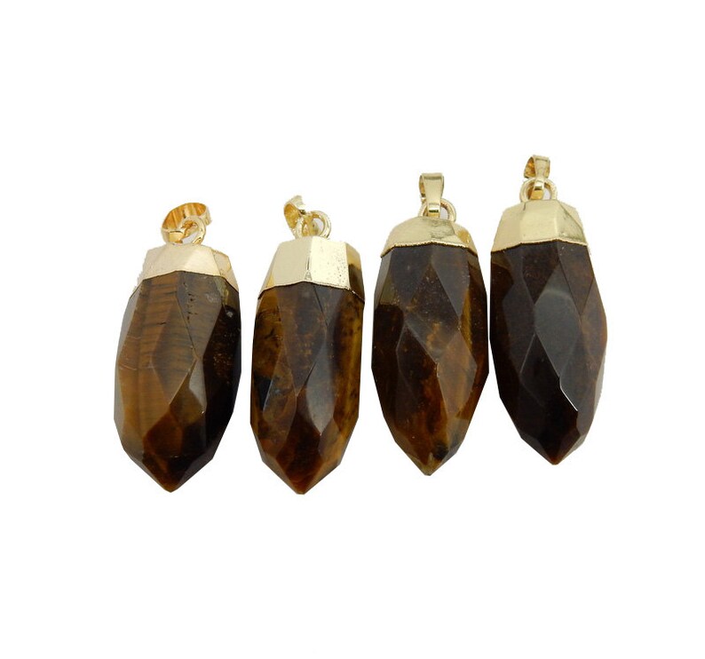 Fancy Tiger Eye Spike Pendant Large Spike Pendant With - Etsy