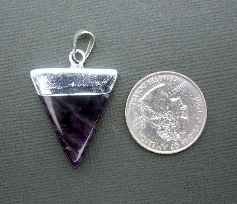 Gemstone Triangle Pendant 31mm X 26mm Amethyst Triangle | Etsy