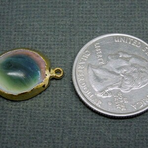 Shell Double Bail Pendant With Electroplated 24k Gold Layered Edges ...