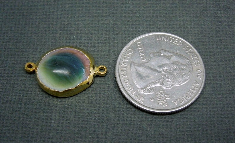 Shell Double Bail Pendant With Electroplated 24k Gold Layered - Etsy