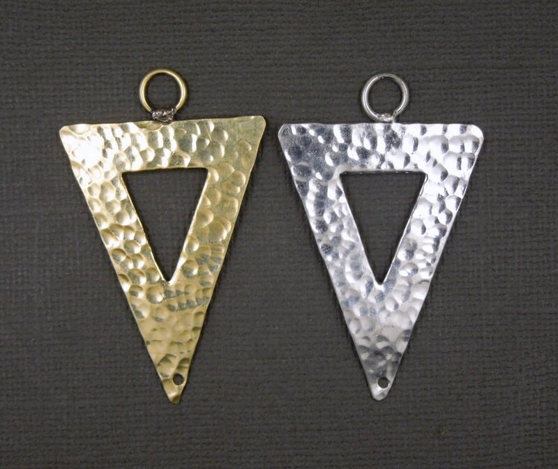 Hammered Triangle Pendant Connector Brass Hammered Triangle Pendant ...
