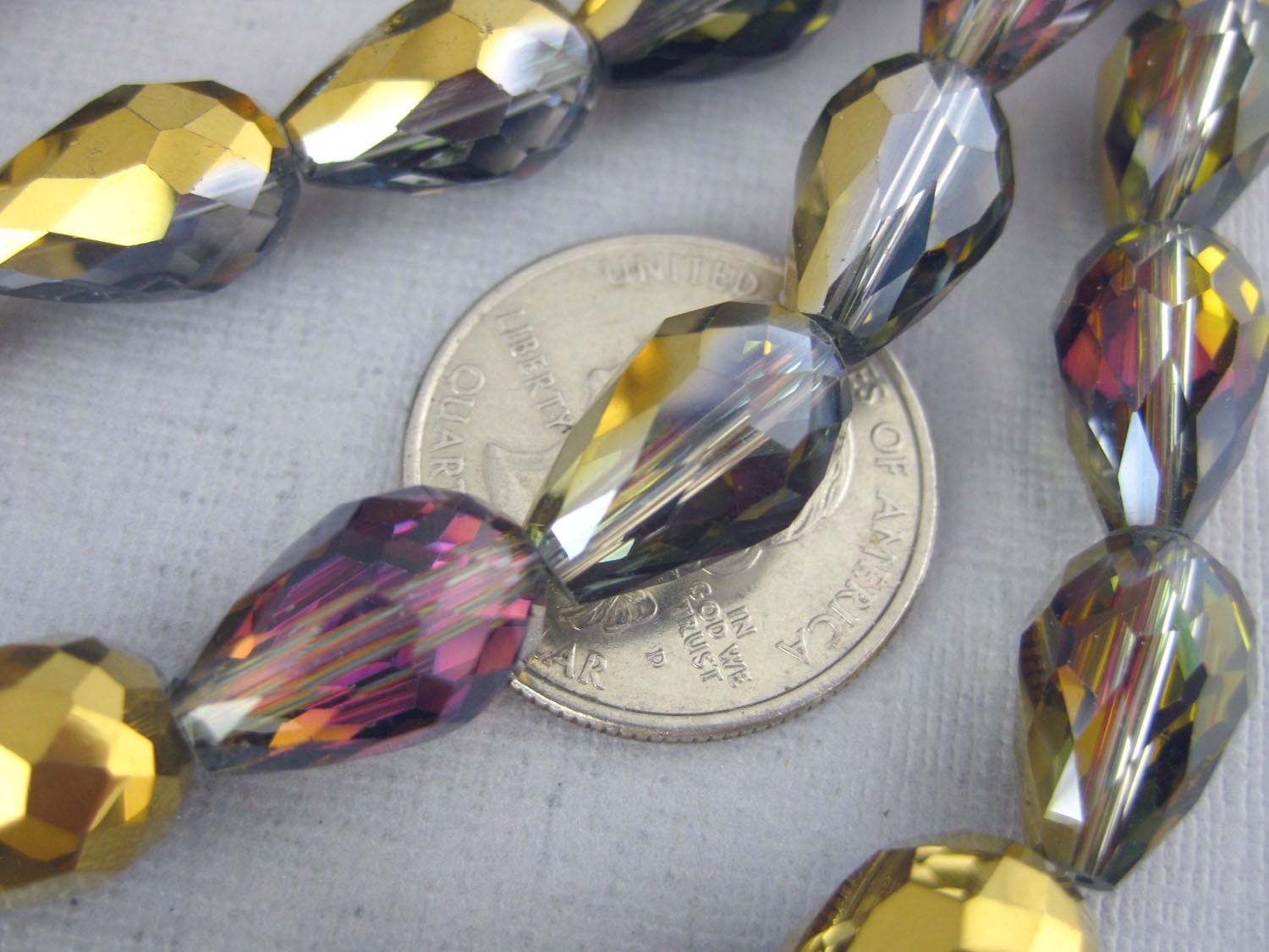 Chinese Crystal Beads Large Gold and Purple Shimmer Faceted | Etsy