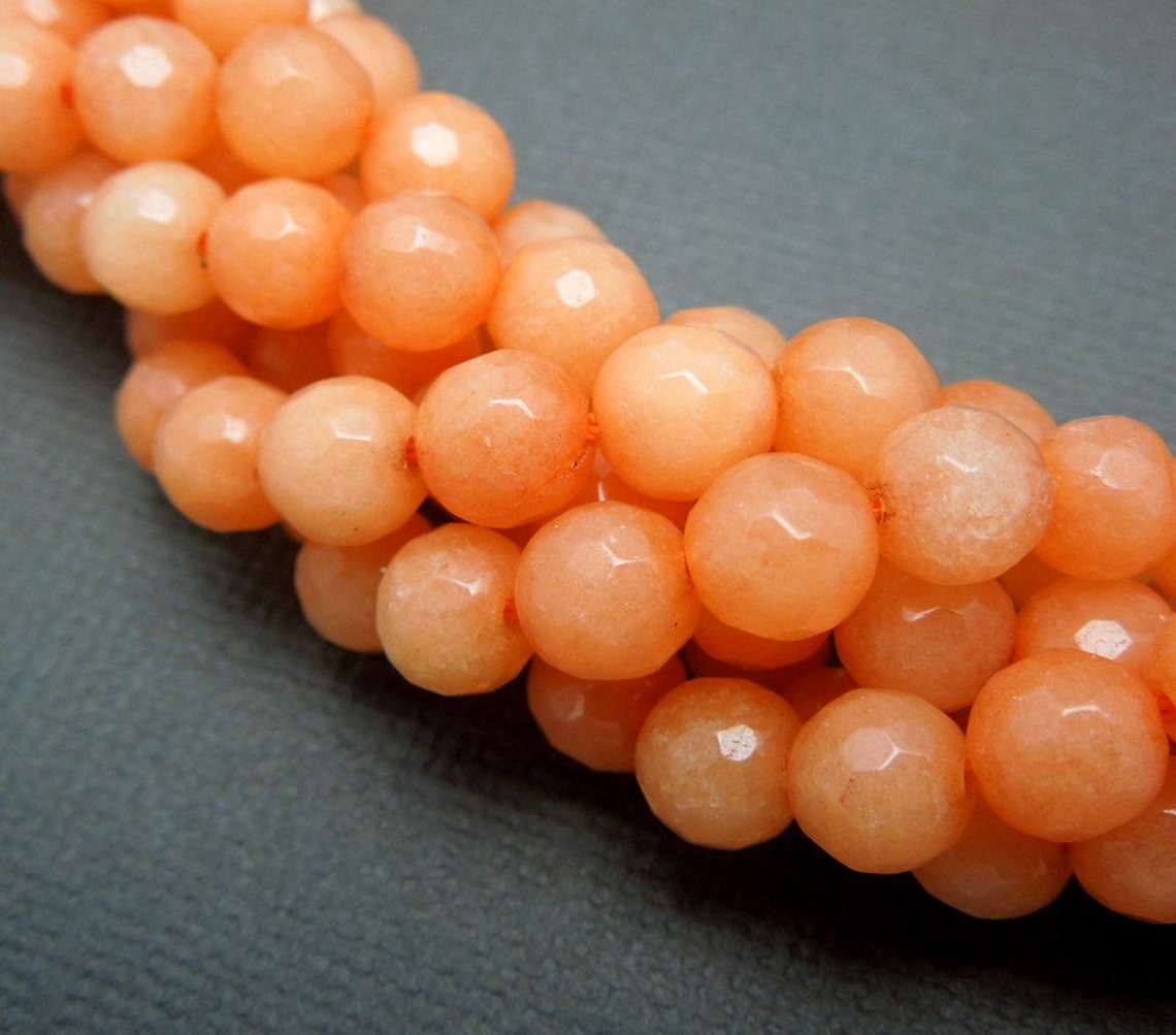 Round Coral Colored Quartz 6mm Beads 1 STRAND Quartz Round | Etsy