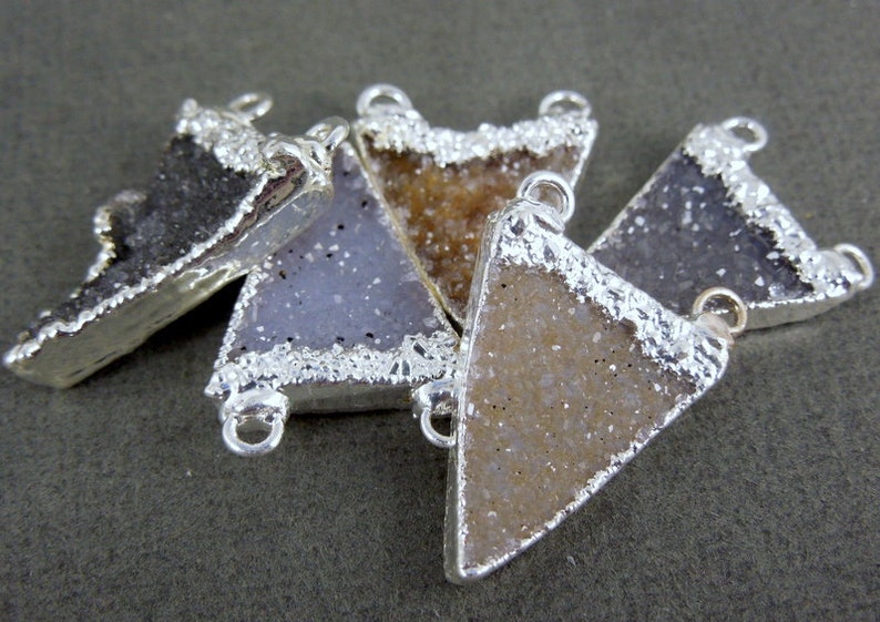 Druzy Druzzy Drusy Triangolo Ciondolo Argento Bordo Elettrolitico e ...