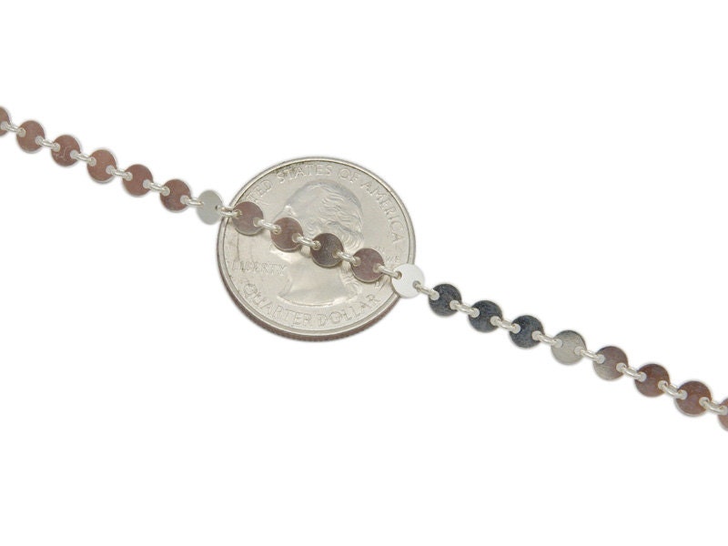 Sterling Silver Disk and Link Chain -- PER FOOT (s8860) - Etsy