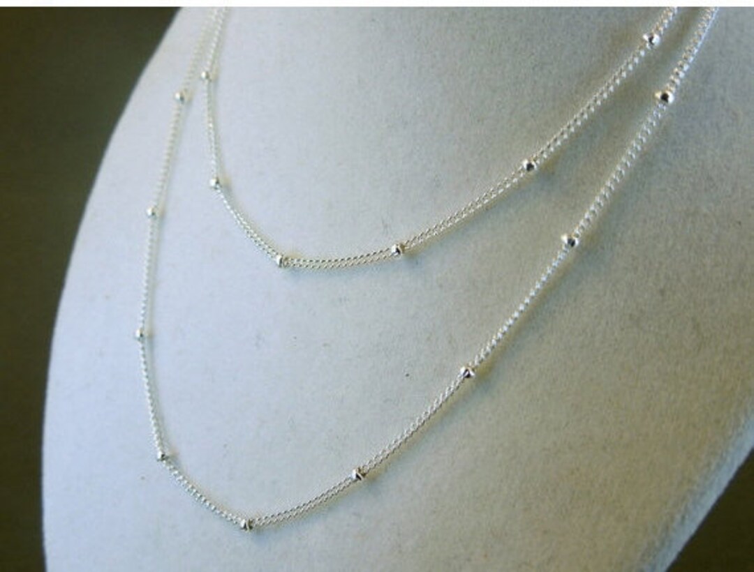 5 Chains Sterling Silver 16 Satellite Finished Chain 1.6mm Links BULK 5 ...