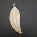 Bone Feather Pendant White Large Feather Pendant With Silver Plated Top ...