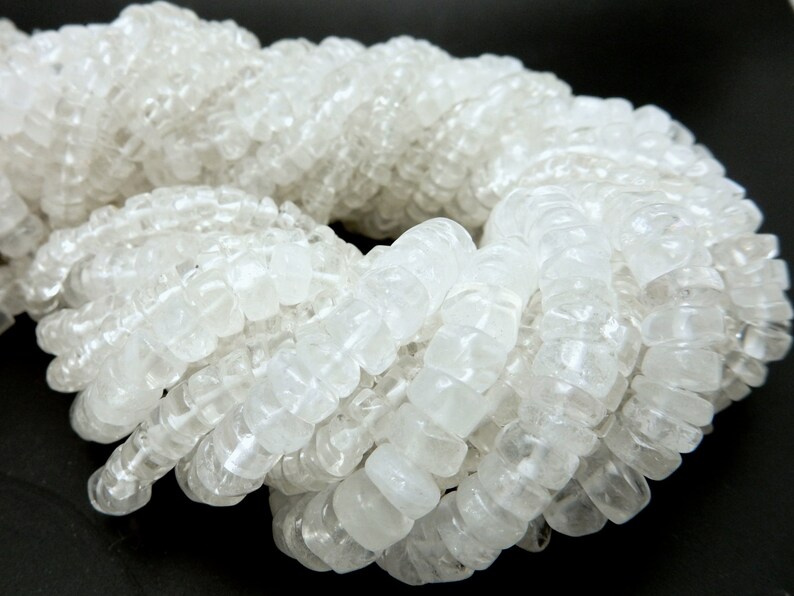 Crystal Quartz Disk Beads FIVE 5 STRANDS of Gorgeous Clear - Etsy