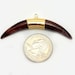 Brown Bone Sideways Horn Double Bail Pendant With Electroplated 24k ...