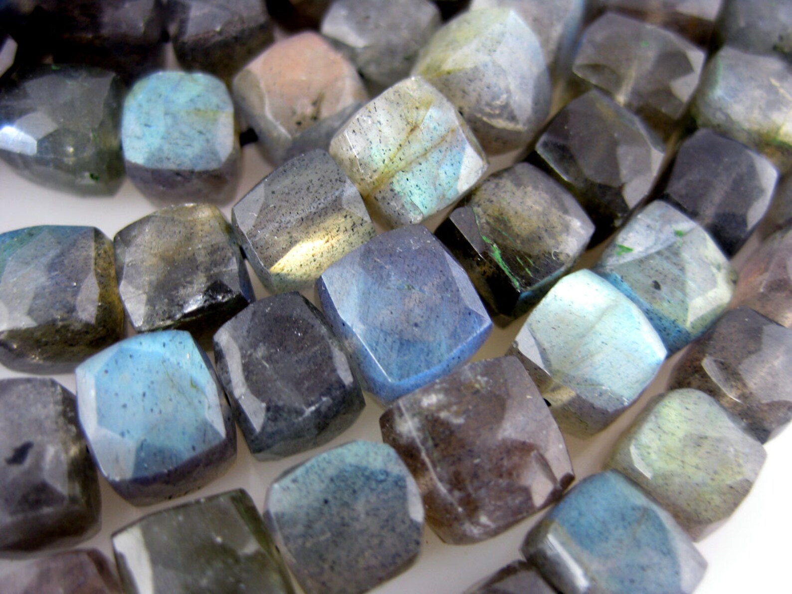 Labradorite Beads 6-8mm Labradorite Faceted Cube Beads 1 - Etsy