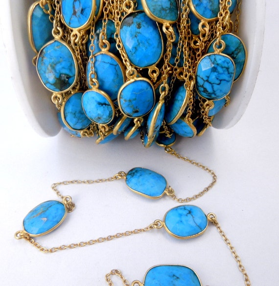 Turquoise Station Connector Chain Turquoise Magnesite in a | Etsy