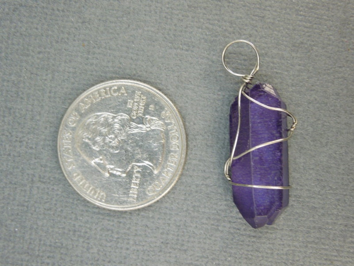 Gemstone Charm Purple Titanium Coated Crystal Quartz Point - Etsy