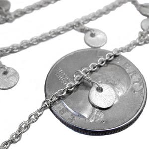 Silver Plated Chain With Dangling Silver 6mm Coin Charms -- 1 FOOT (CHN ...