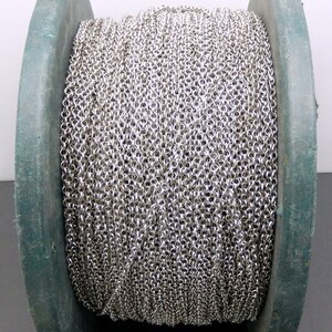 Silver Toned Cable Chain -- Antique Silver Toned Link Wire Cable Chain ...