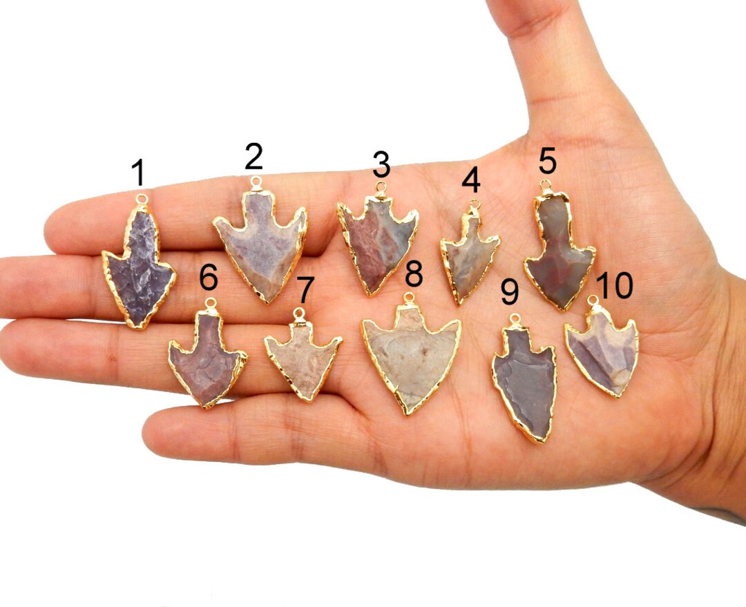 Ancient Neolithic Arrowhead Pendant With 24k Gold Electroplated Edge ...