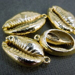 Cowrie Shell-- 24k Gold Electroplated Dipped Cowrie Shell Charm Pendant ...