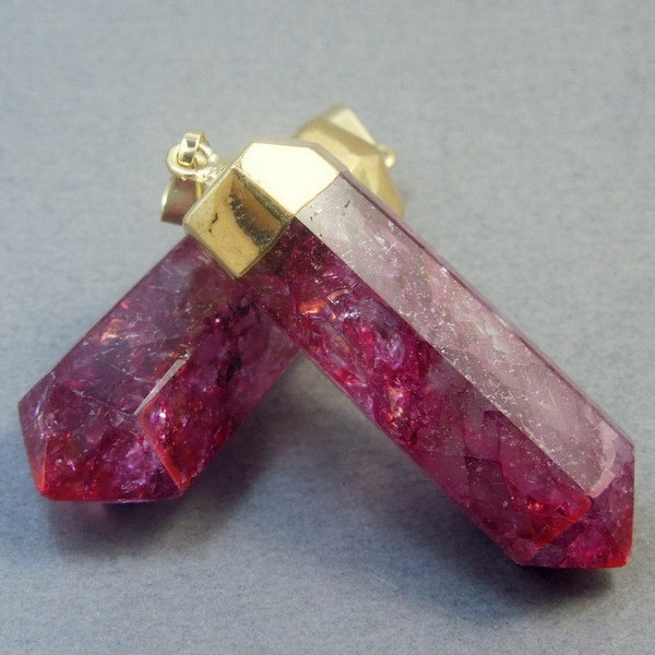 Pink Crystal Pendant - Etsy