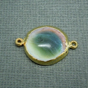 Shell Double Bail Pendant With Electroplated 24k Gold Layered Edges ...