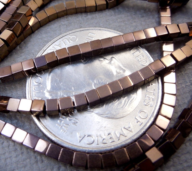 Hematite Cube Beads 2mm Copper Hematite Cube Beads 1 | Etsy